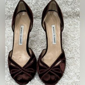 Manolo Blahnik | Shoes | Manolo Blahnik Wine Open Toed Dorsay | Poshmark